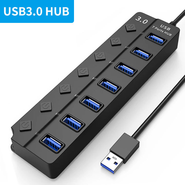USB3.0 2.0 Adapter Xách Tay USB Multiport Hub USB USB 3.0 5Gbps 7 cổng trung tâm Với Thiết Bị ...