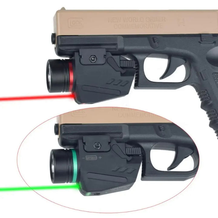 Tactical LED Flashlight Green Red Sight For mini Glock 17 19 Light ...