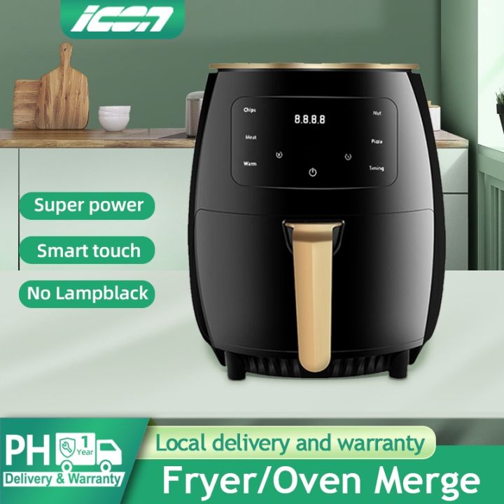 ICON Air Fryer LCD Touch Oil Free No Air Fyer Smoke Chip Machine Bake ...