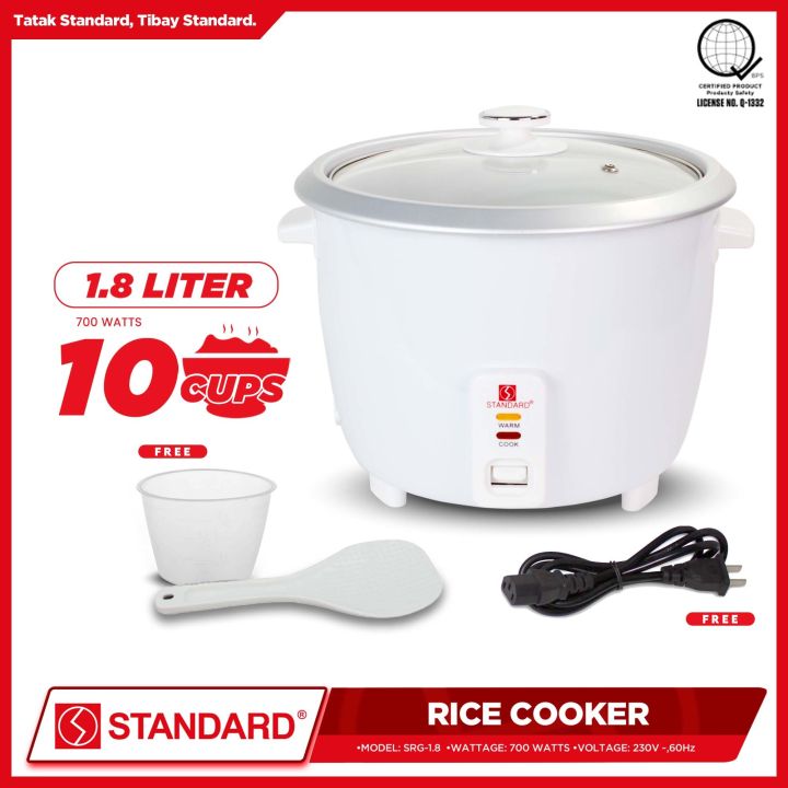 Standard Rice Cooker 1.8L Plain White | Lazada PH