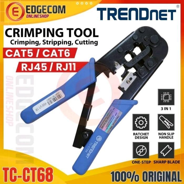 TRENDNET CRIMPING TOOL RJ45 RJ11 TANG KRIMPING CAT5 CAT6 TC-CT68 ...