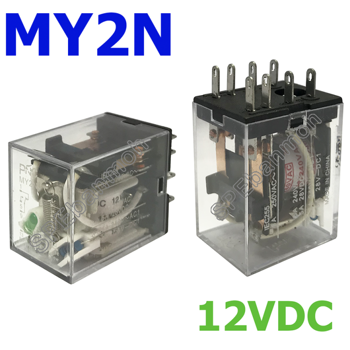 [ 1 ชิ้น ] MY2N-12DC รีเลย์ Relay MY2N รีเลย์อุตสาหกรรม 8ขา 8Pin Coil ...