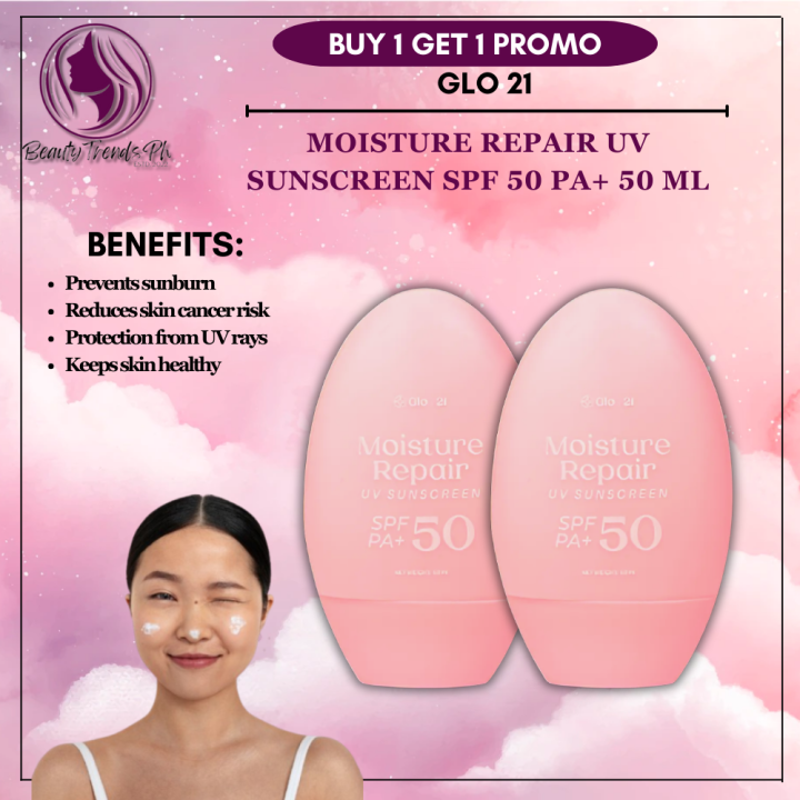 GLO 21 Moisture Repair UV Sunscreen SPF 50 PA+ 50 ML – Advanced UV ...