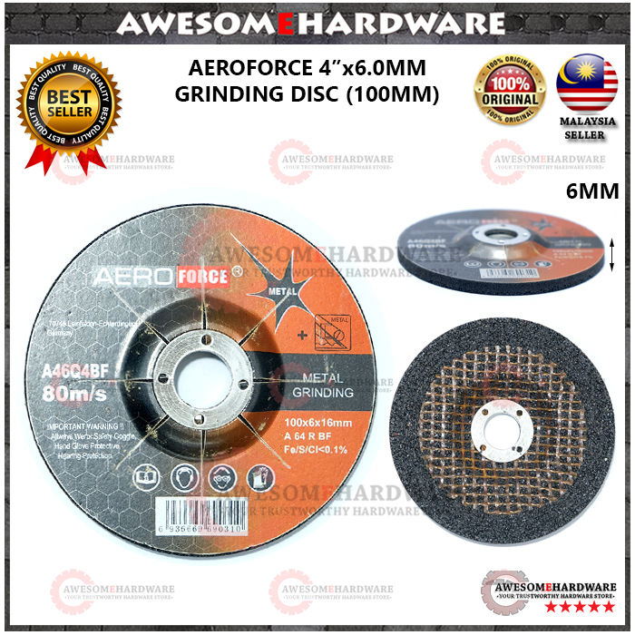 AEROFORCE 100MM 4" x 6MM METAL GRINDING DISC ABRASIVE WHEEL DISC FOR ...