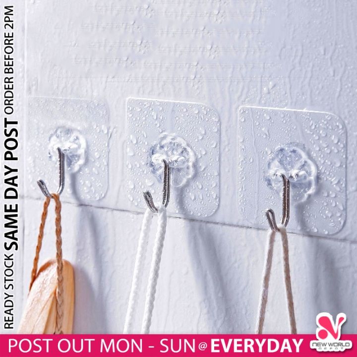 𝗣𝗨𝗡𝗖𝗛 𝗙𝗥𝗘𝗘 》Reusable Adhesive Stainless Steel Wall Hook Heavy Duty ...