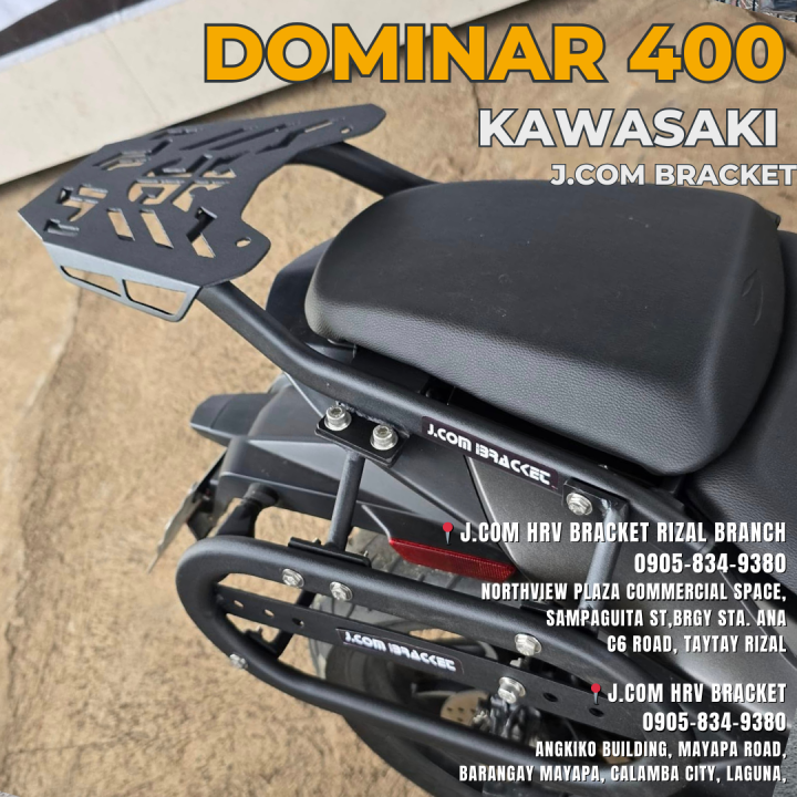 KAWASAKI DOMINAR 400 V1/V2 | J.COM HEAVY DUTY TOP BOX BRACKET w/ SIDE ...