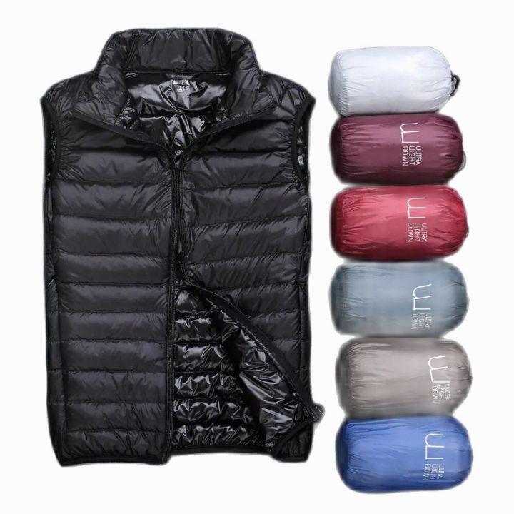 ZeroDis Men's Down Jacket Vest White Duck Down Warm Vest Lightweight ...