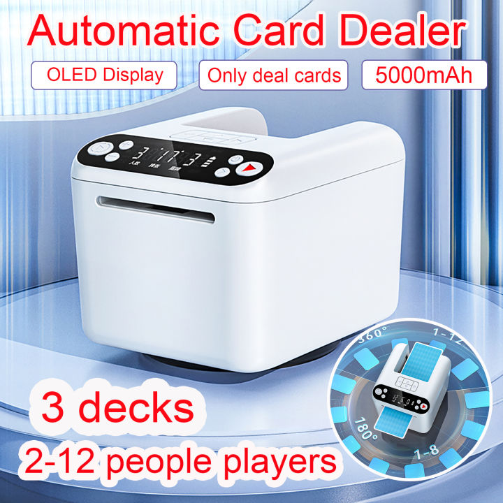 360° Rotating Automatic Card Dealer Machine OLED Display 5000mAh Random ...