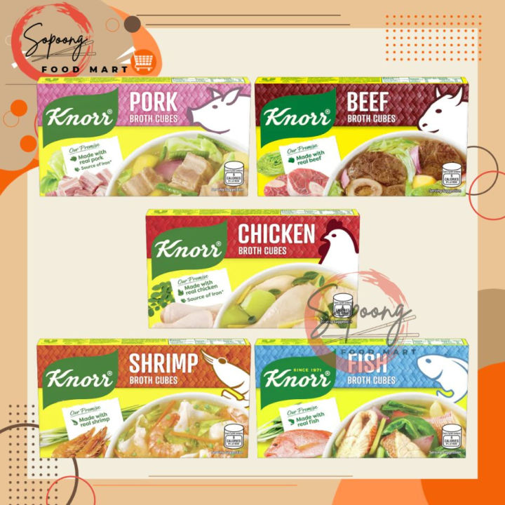 COD KNORR Beef Shrimp Pork Fish Chicken Broth Cubes 60g (6 Cubes ...