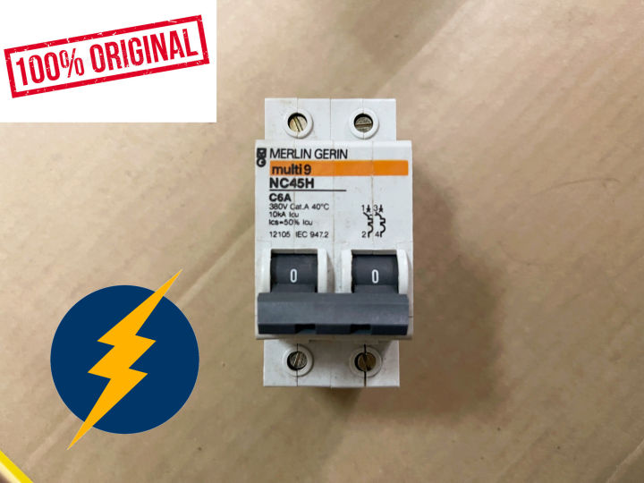 Merlin Gerin 12105 MCB - circuit breaker - NC45H 10KA - 2POLE - 6AMP ...