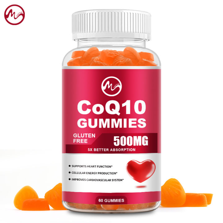 COQ10 Gummies 500mg Coenzyme Q10 5X Better Absorption Support Heart ...