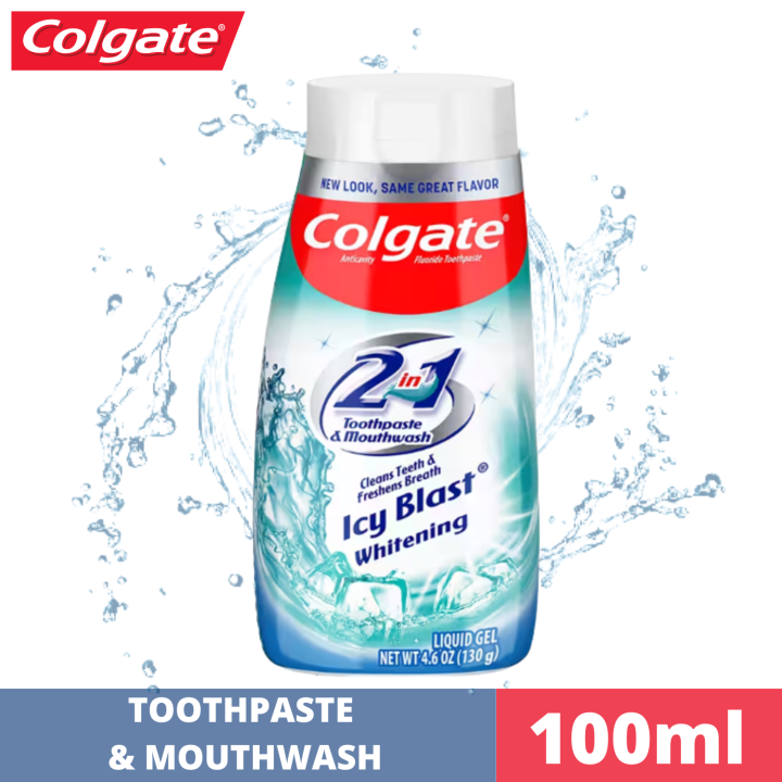Colgate 100ml 2-in-1 Toothpaste & Mouthwash Icy Blast Whitening | Lazada PH