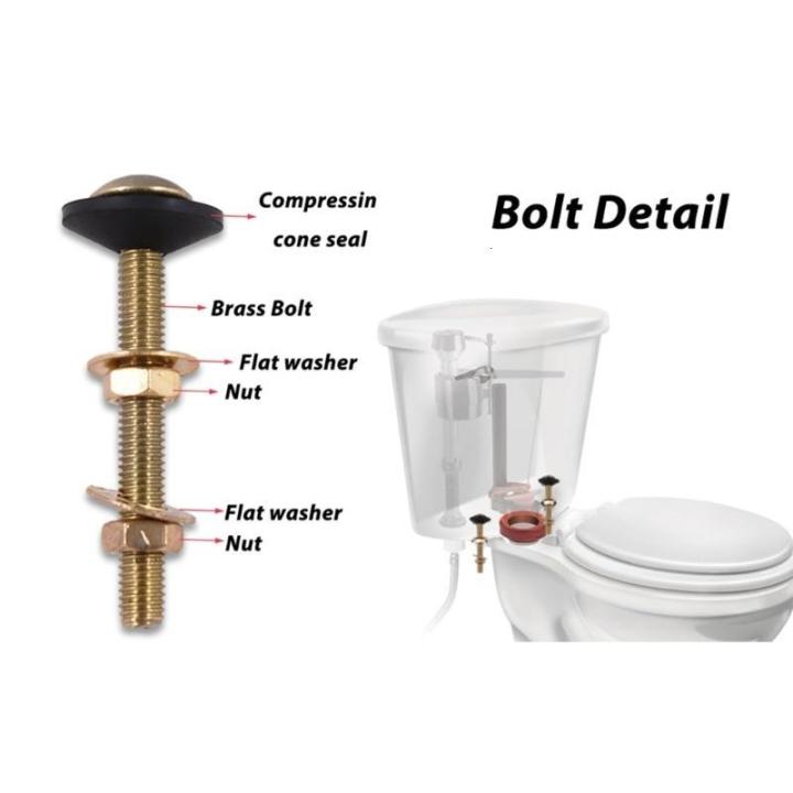 Toilet Tank Bolt Replacement Kit Steel Screws Seal Washers Nuts ...