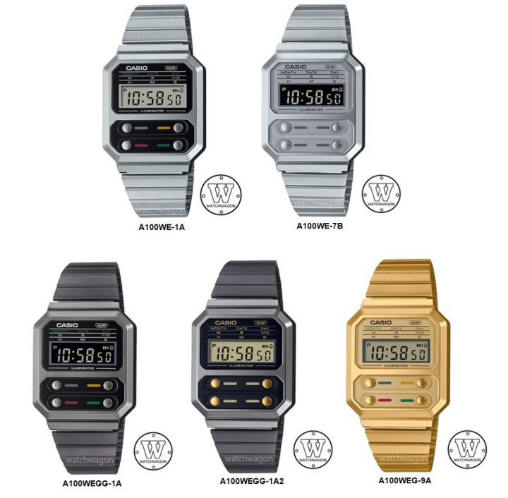 [Watchwagon] Casio A100 Series Unisex Retro Vintage Collection Digital ...