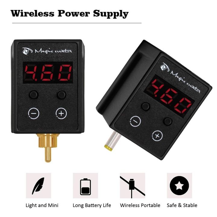 Wireless Tattoo Power Supply Mini Device RCA Rechargeable Battery For ...