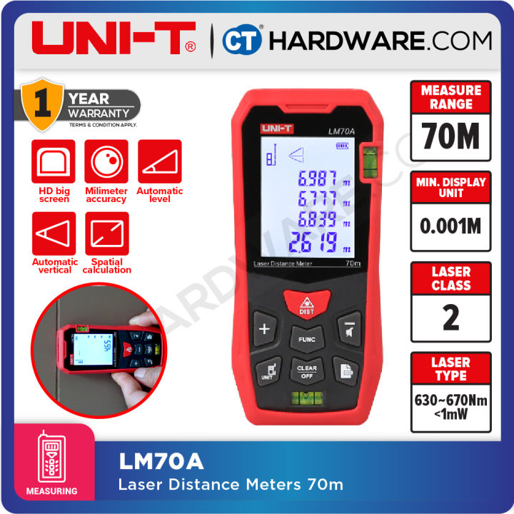 UNI-T LM70A Laser Distance Measure 70 Meter | Lazada