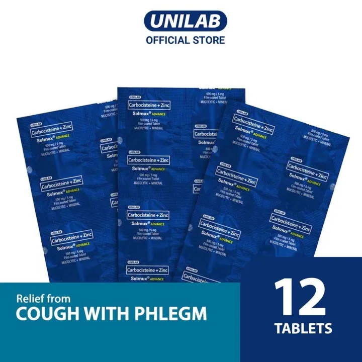 Unilab Solmux Advance12 Tablets - Cough with Phlegm Medicine ...
