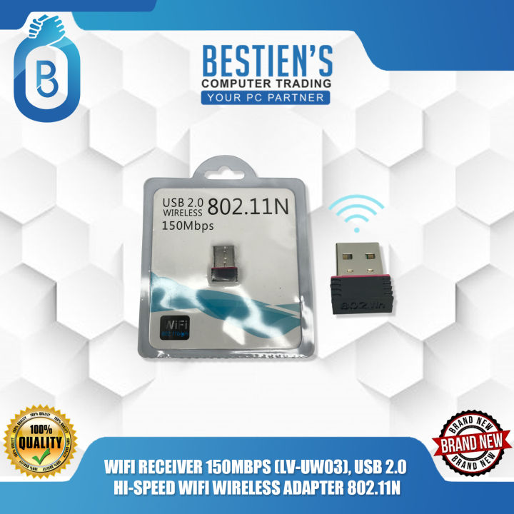 WIFI RECEIVER 150MBPS (LV-UW03), USB 2.0 HI-SPEED WIFI WIRELESS ADAPTER ...