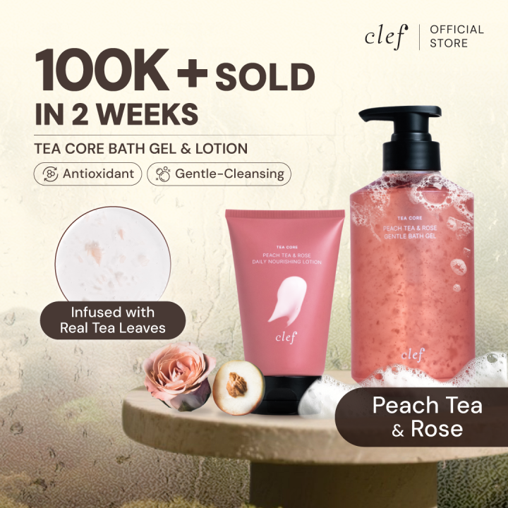 [B1F1] Tea Core Series – Peach Tea & Rose Gentle Bath Gel & Daily ...