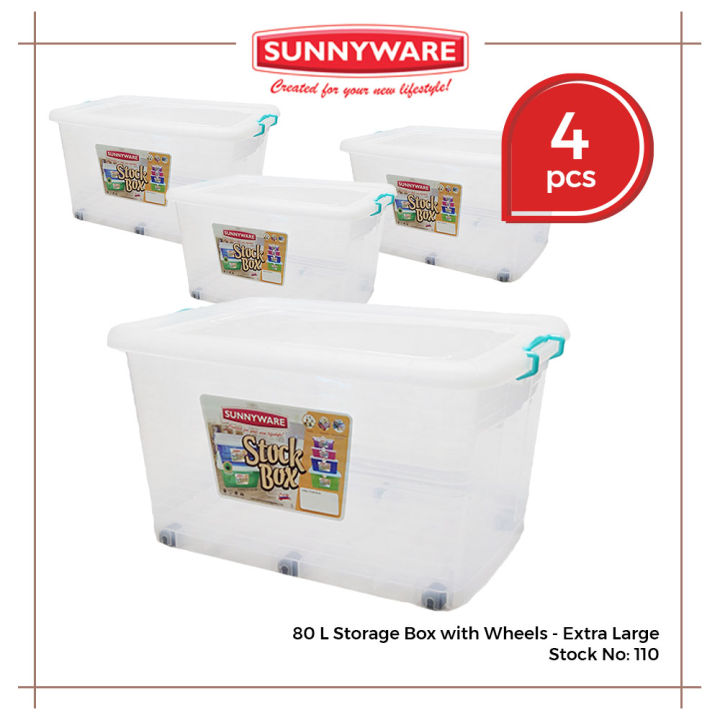 4pcs set Storage Box - 80 Liters / Stock Box 80L Storage Box with ...
