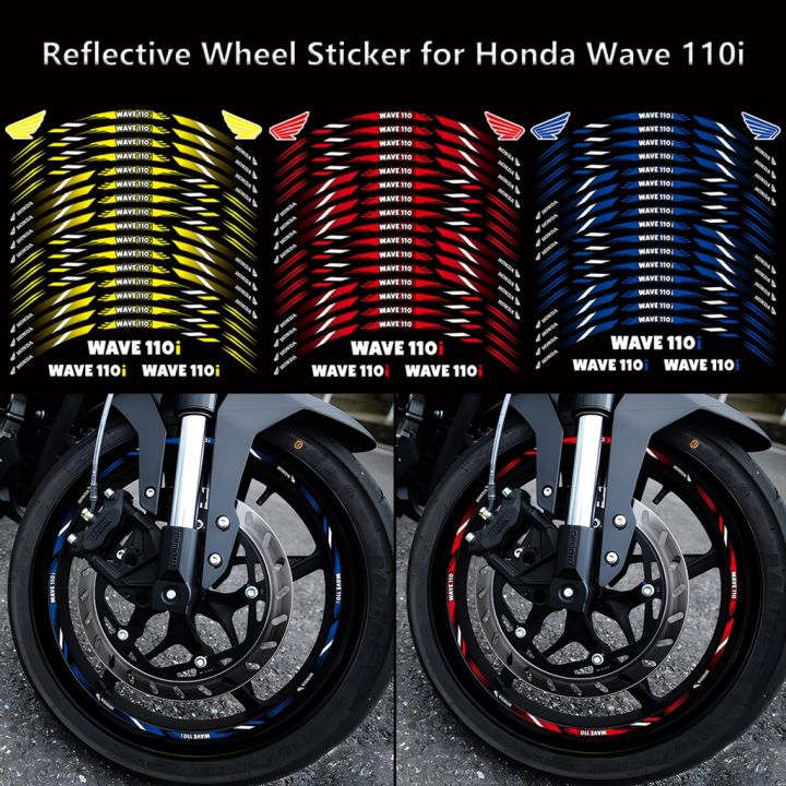 17 Inch Reflective Motorcycle Wheel Rim Sticker Stripe Decal HubTape ...