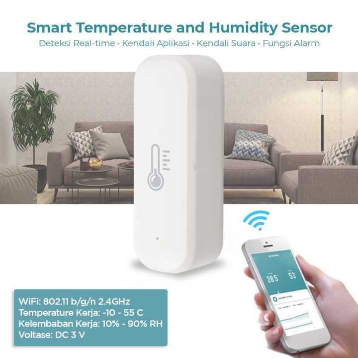 Smart Temperature Monitor Lingkungan Anda Dengan Cerdas: Sensor Suhu Dan Kelembaban WiFi Real ...