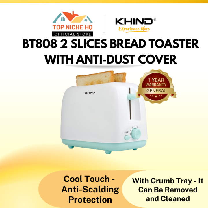 Khind BT808 Bread Toaster with Anti-Dust Cover Sandwich Maker Sandwich ...