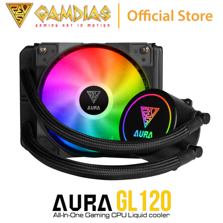 Gamdias AURA GL120 RGB AIO All-In-One RGB CPU Liquid Cooler 120mm Fan ...