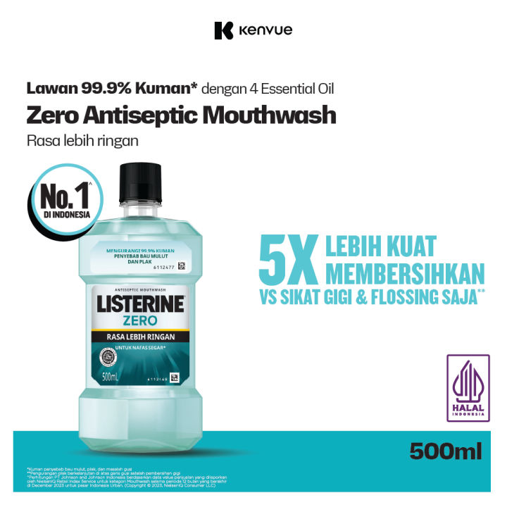 LISTERINE Zero Antiseptic Mouth Wash 500ml - Obat Kumur Antiseptik ...