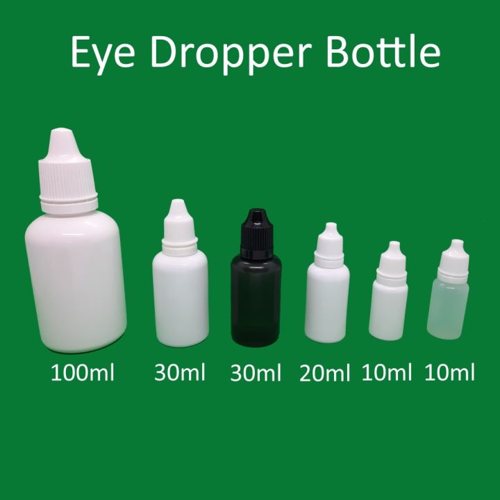 Anti Leak Squeezable Eye Drop Dropper Bottle (10ml, 20ml, 30ml, 100ml ...