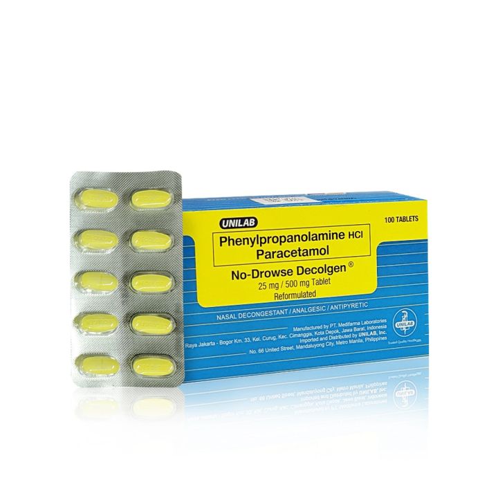 NoDrowse Decolgen 25 mg / 500 mg Tablet 20s | Lazada PH