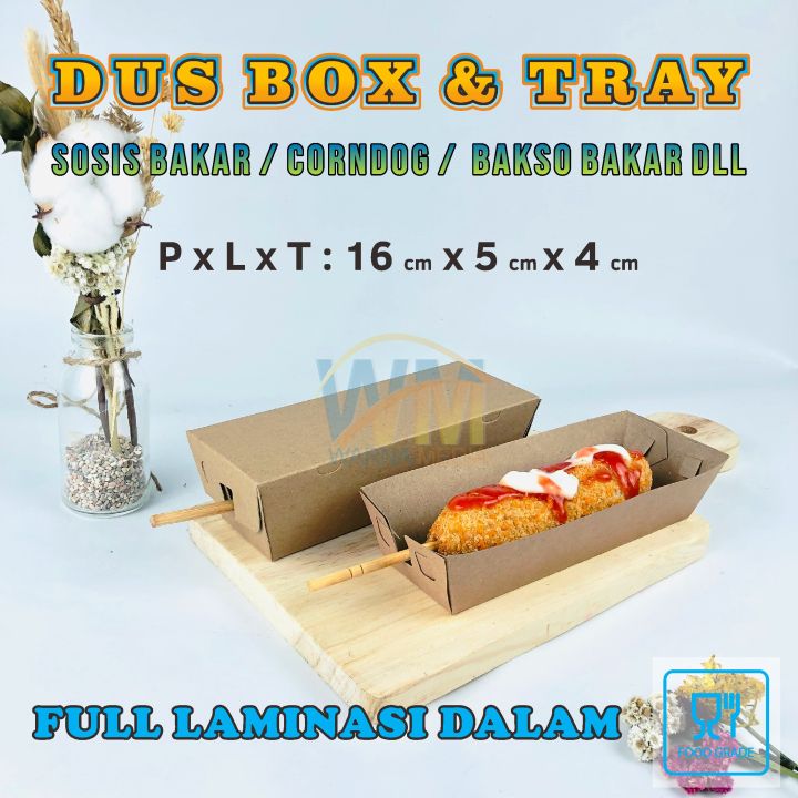 (Isi 50pcs) DUS LONG POTATO / PAPER TRAY SOSIS BAKAR / TRAY HOTANG ...