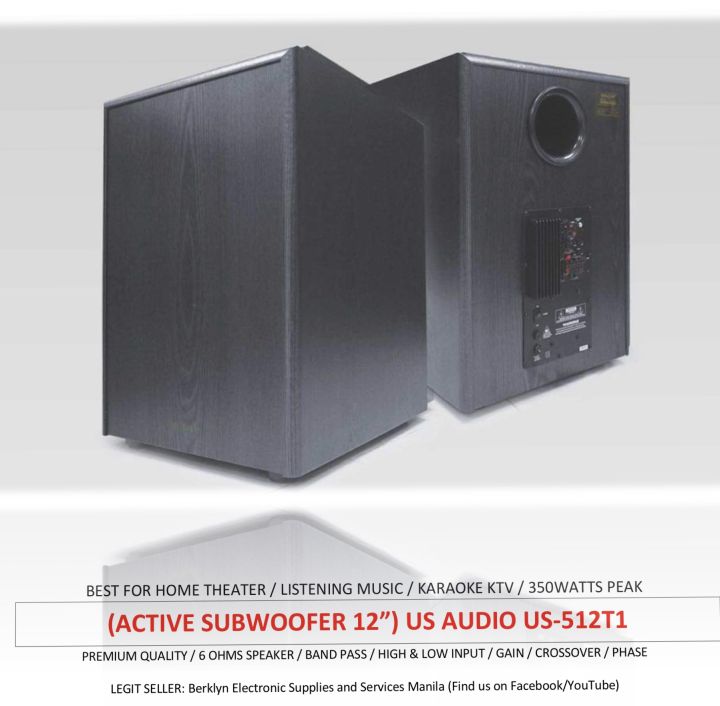 (Active Amplified Subwoofer) US AUDIO US-512T1 / Size 12” / 350watts ...