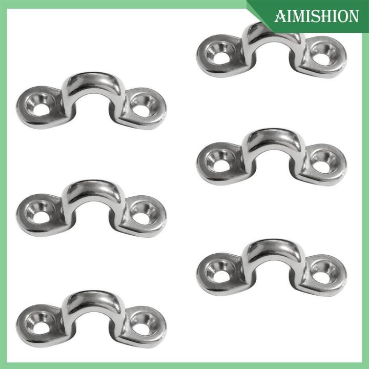 Aimishion 6 Pieces Stainless Steel Marine Pad Eye Straps Tie Down ...