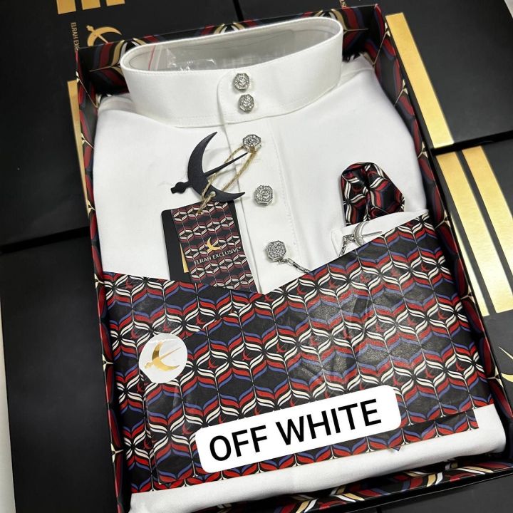 BAJU MELAYU ELRAH EXCLUSIVE ULTIMATE 2.0 (2024) OFF WHITE EDITION | Lazada