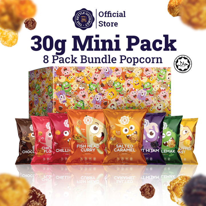 The Kettle Gourmet Original Mini Pack Popcorn Giftbox (8 Packs x 30g ...