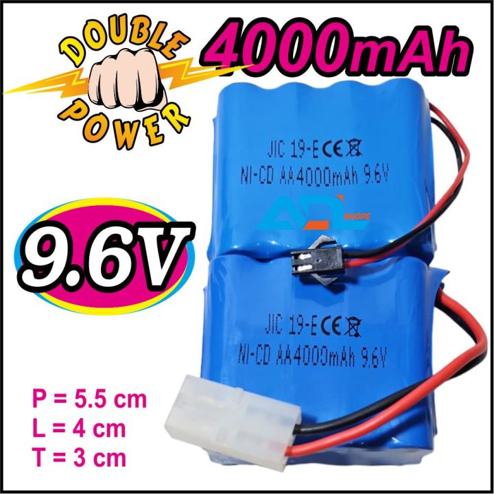 BATERAI MAINAN ANAK RC MODEL TUMPUK 8X AA 9.6V 4A 4000mAh Soket HITAM /SOKET PUTIH | Lazada ...