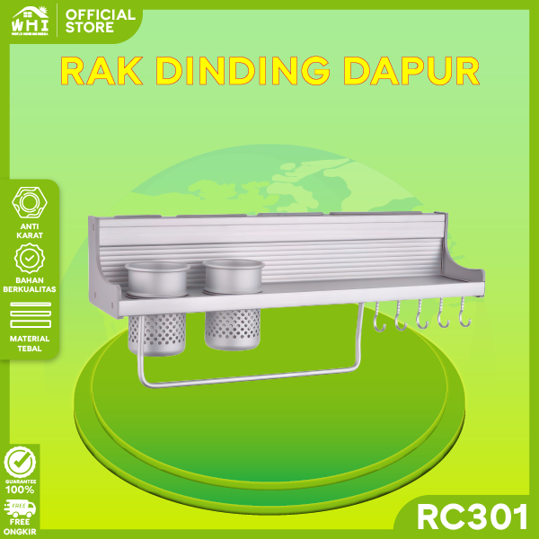 Rak Dinding Dapur Serbaguna Aluminium Rak Bumbu Gantung Minimalis ...