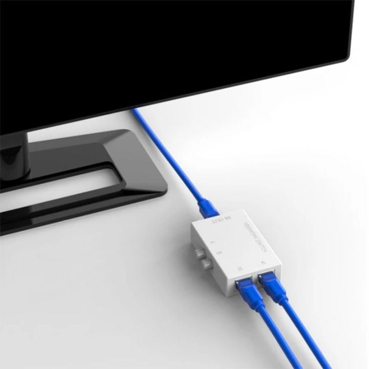 White RJ45 Network Switch 2 Port LAN Ethernet Network Box Switcher RJ45 ...