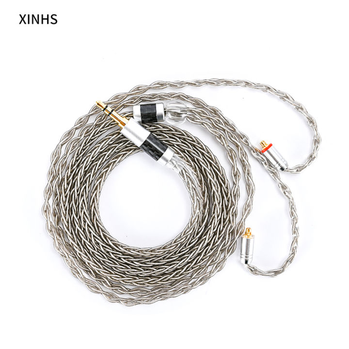 XINHS 65 8-Cores Copper Silver Plated Headphone Cable 2.5mm 3.5mm 4.4mm ...