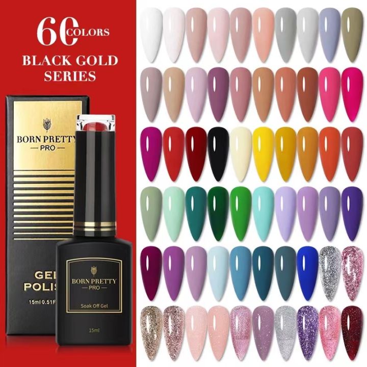 BORN PRETTY Pro 60Colors Nail Gel for Manicure 15ml Gel Nail Polish Soak Off Gel Varnish Semi ...