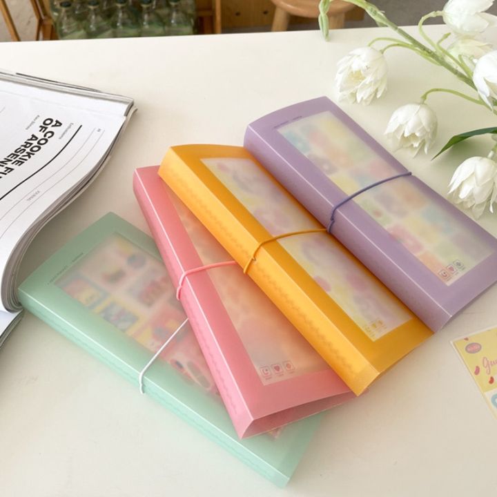 Transparent Macaron Color Sticker Storage Book Large Capacity Ticket ...