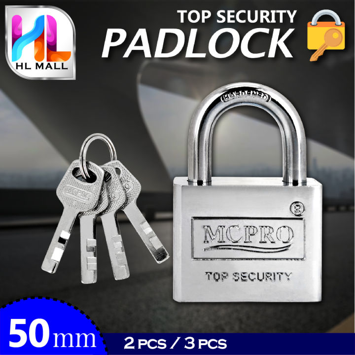 MCPRO PADLOCK STEEL SECURITY DOOR PADLOCK / MANGGA PINTU 50mm ( 2pcs ...