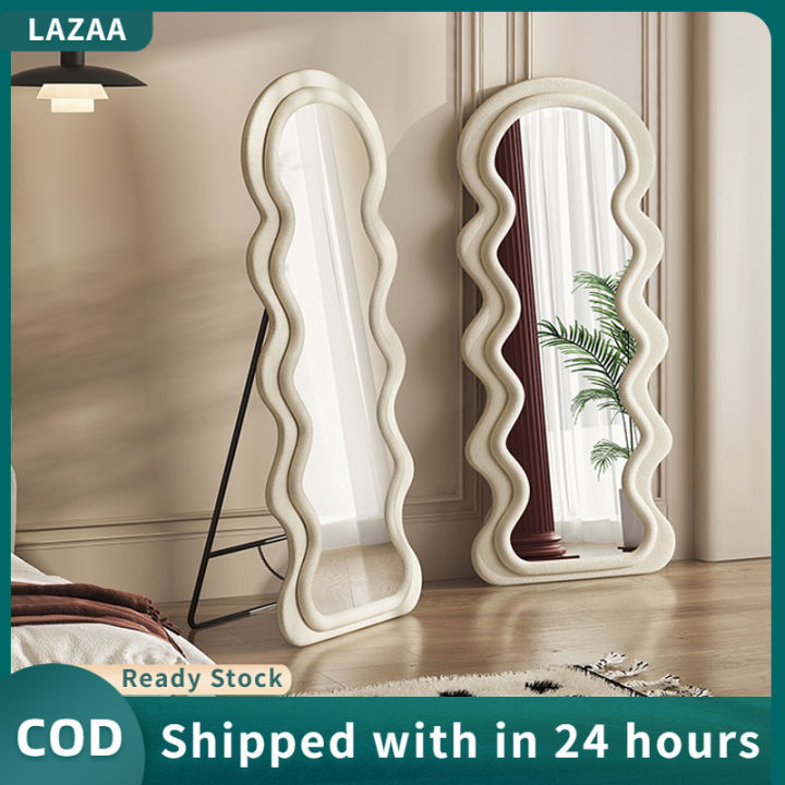170x70cm Full-length Mirror Cermin Panjang Dressing Floor Mirror Curved ...