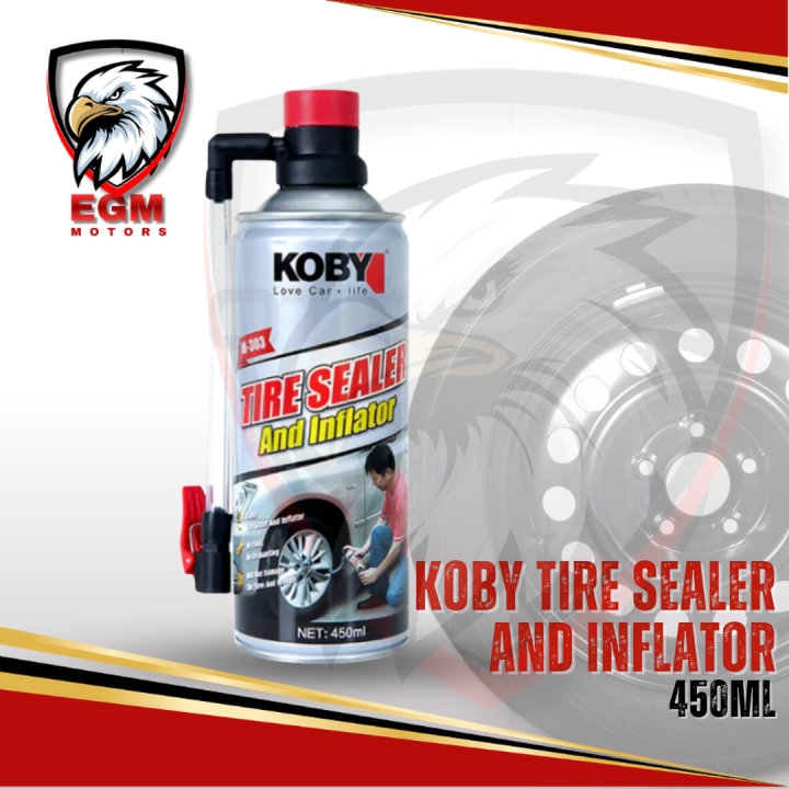 [EGM MOTORCYCLE] KOBY TIRE SEALER AND INFLATOR 450ML | Lazada PH