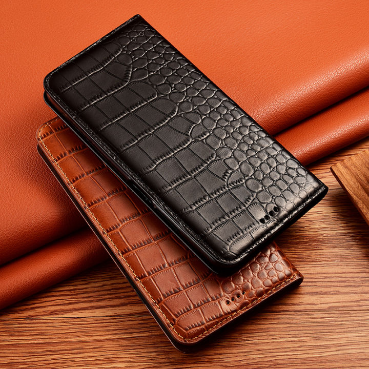 lfdsfd Crocodile Veins Genuine Leather Case for Sony Xperia 1 5 10 20 ...