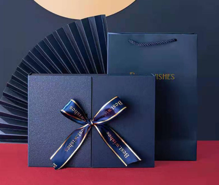 folio gift box set, royal blue gift packaging box Valentine's giftbox ...