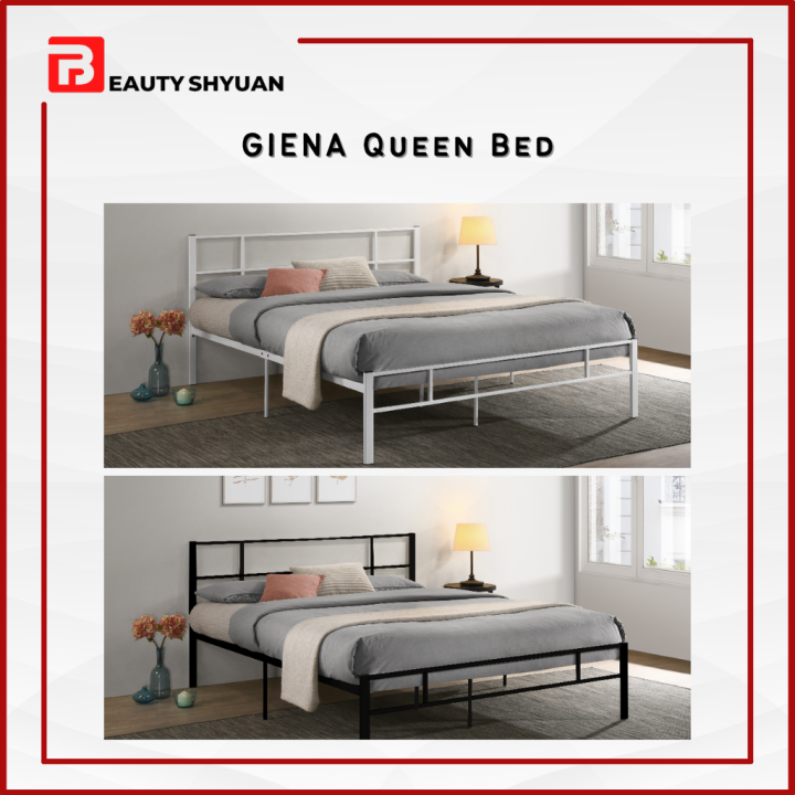GIENA Powder Coated Metal Queen Bed Frame Queen Metal Bed Frame Queen ...