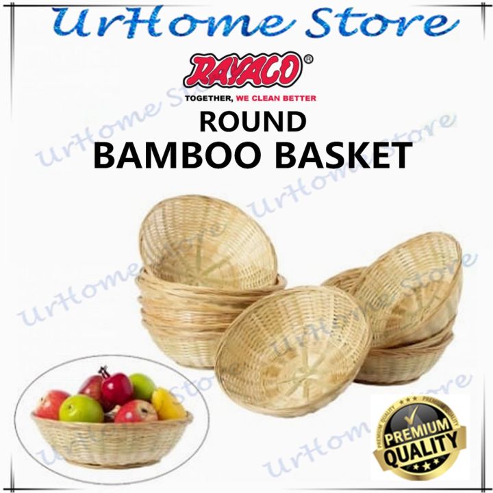 ROUND BAMBOO BASKET / ROTI BASKET / Bamboo Woven Bread Basket Fruit ...