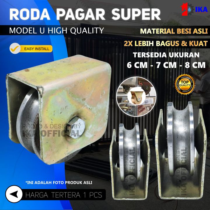Roda pagar besi cor Super 6 7 8cm roda pintu gerbang rumah Roda Pintu ...